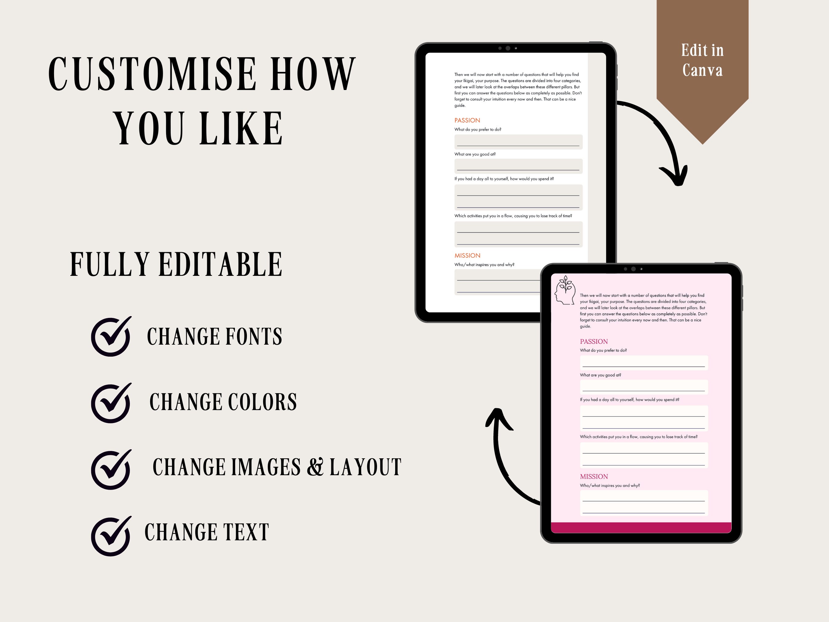 Find Your Ikigai Worksheet | Ikigai Template | Coaching Template ...