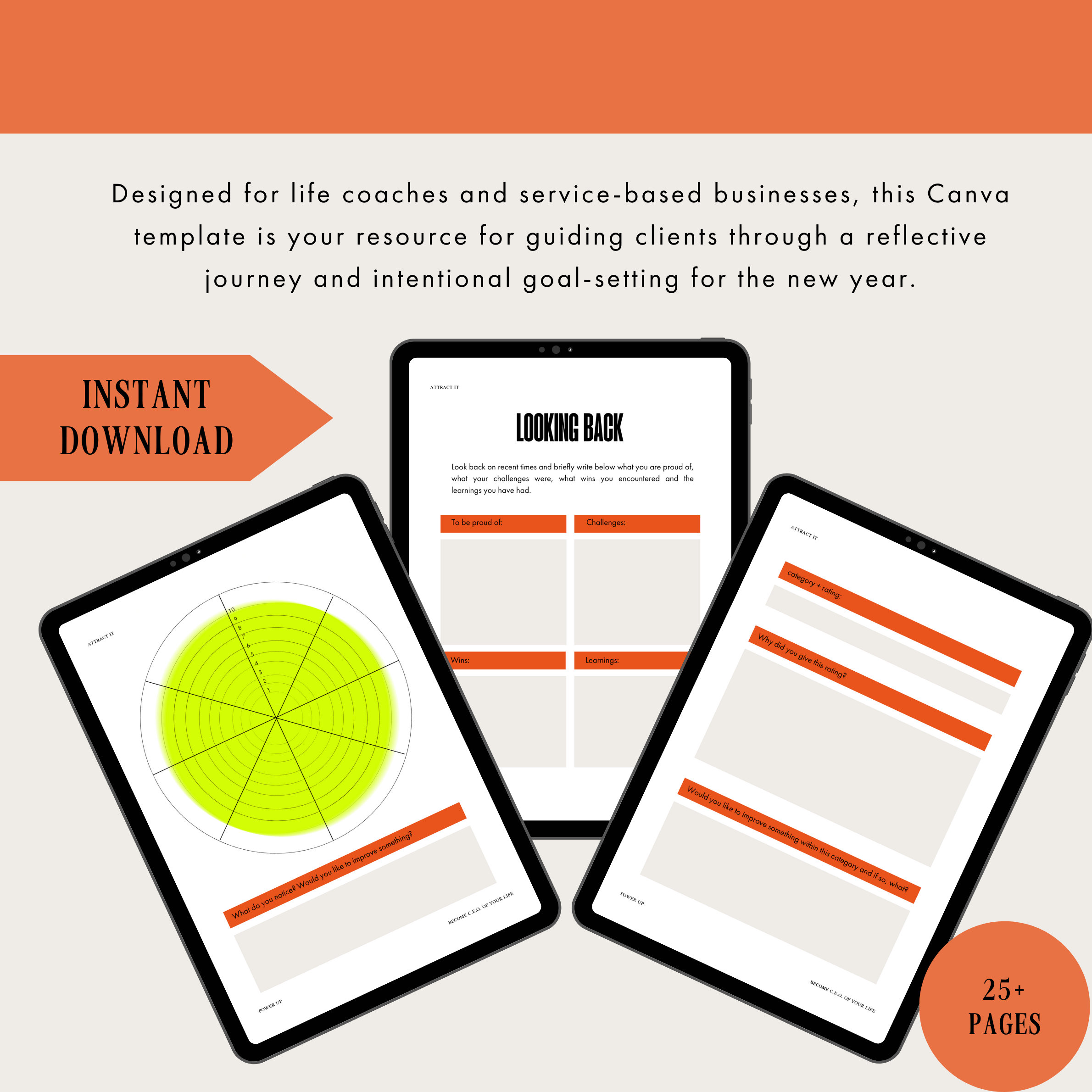 Goal Reflection Workbook | Goal Setting Journal | Editable Canva ...