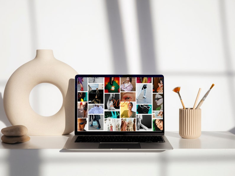 Digital Vision Board Wallpaper Template Canva Vision Board Aesthetic ...