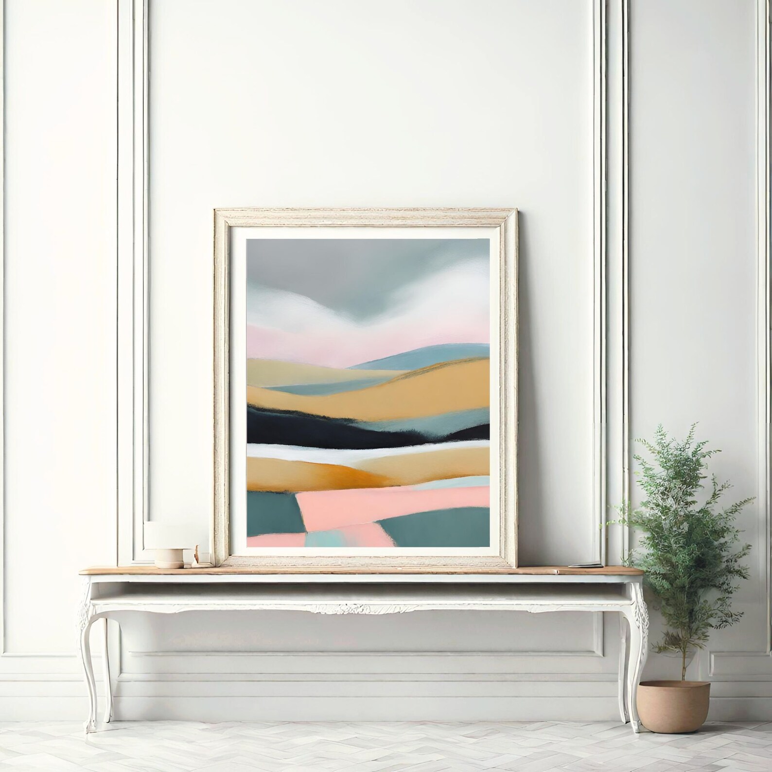 Landscape Digital Wall Art. Minimal Style Pastel Colors Digital Print ...