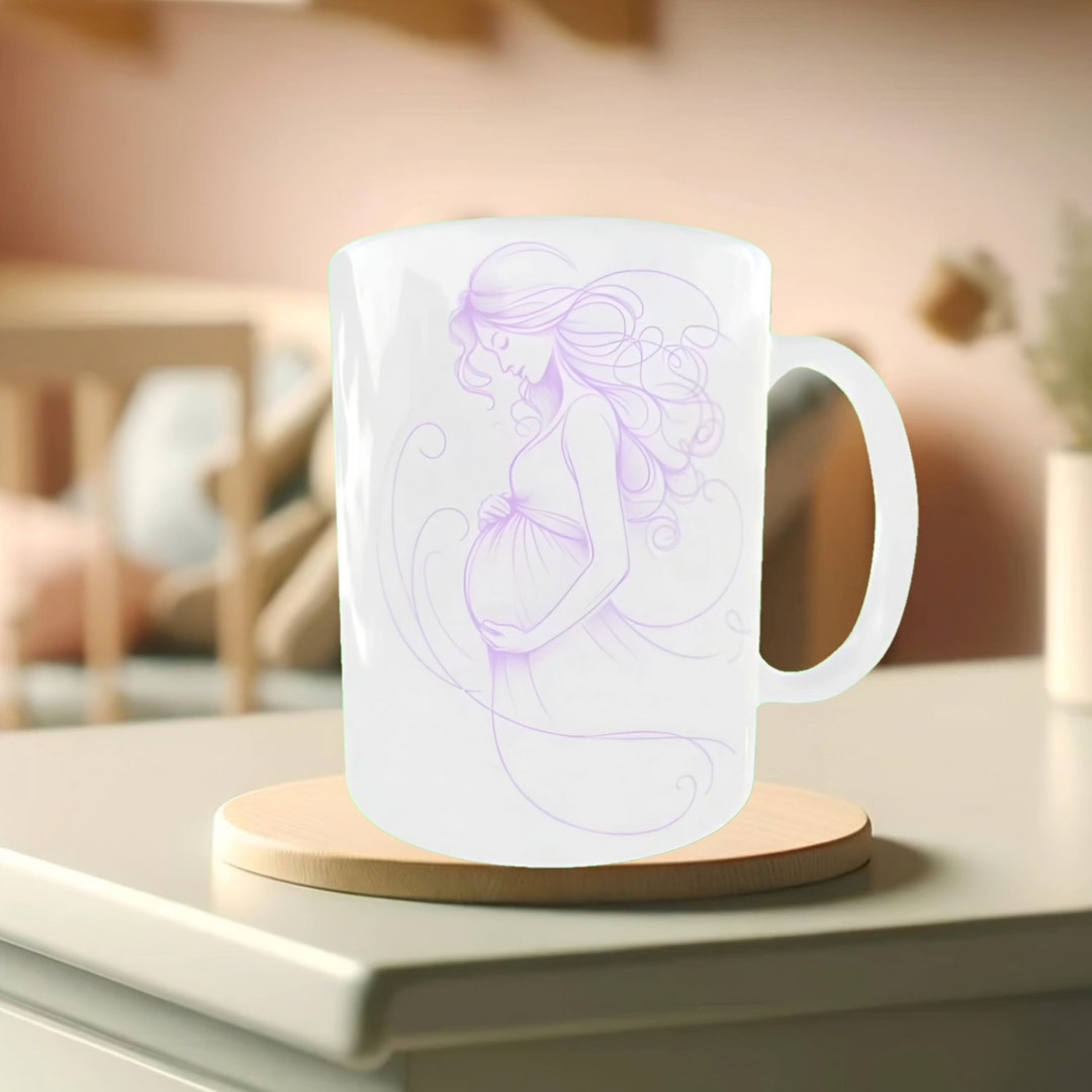 Expecting Mama Coffee Cup Unique Artistic Handcrafted Calligraphy Line ...