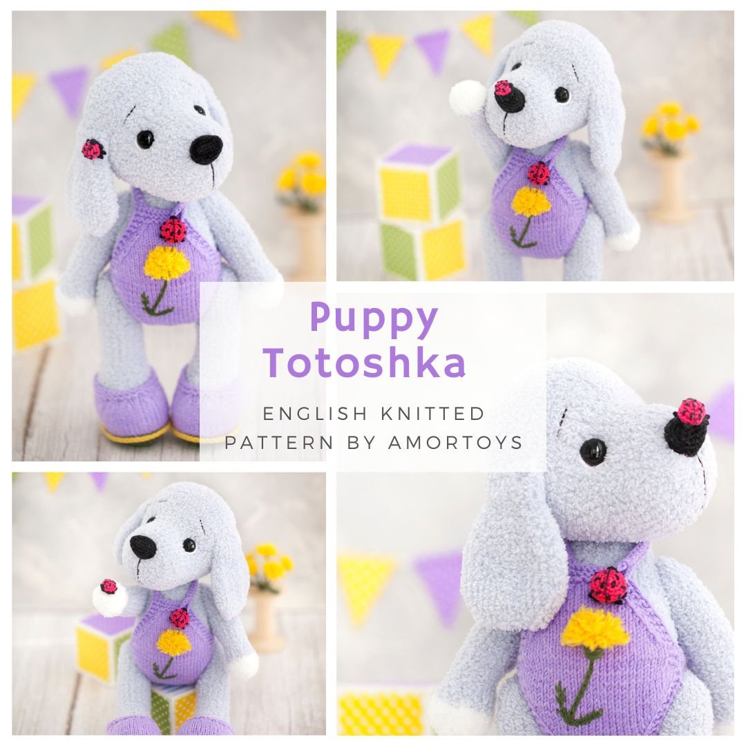 Puppy Totoshka, Knitted Dog Pattern, Amigurumi Pattern, Knitted Puppy ...
