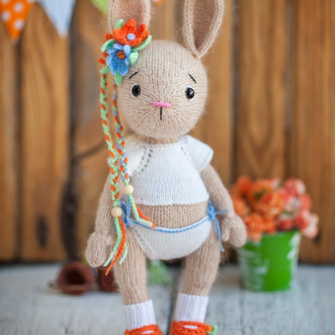 Cute Knitted Bunny, Knitted Bunny Pattern, Amigurumi Pattern, Knitted ...