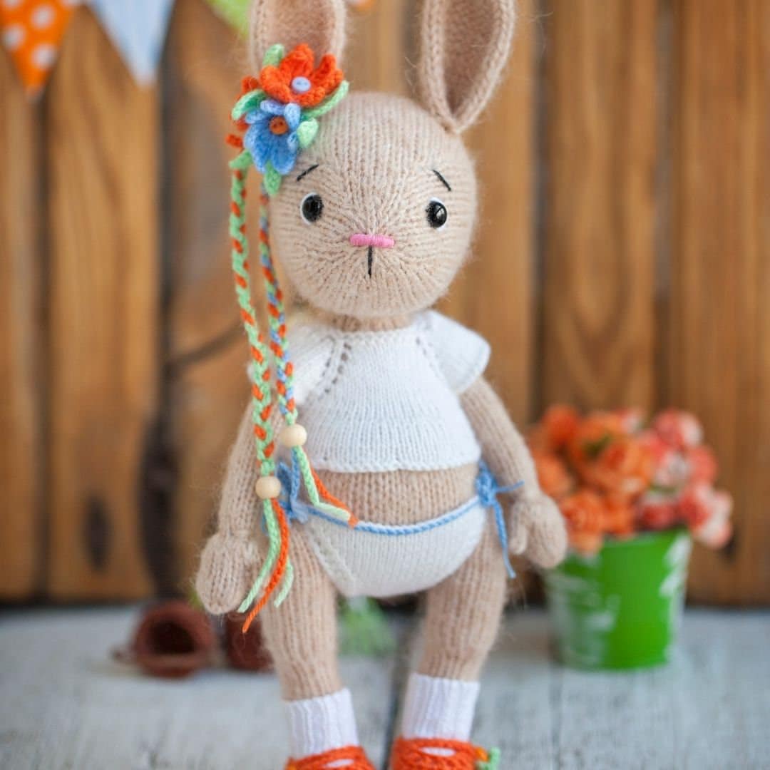Cute Knitted Bunny, Knitted Bunny Pattern, Amigurumi Pattern, Knitted ...