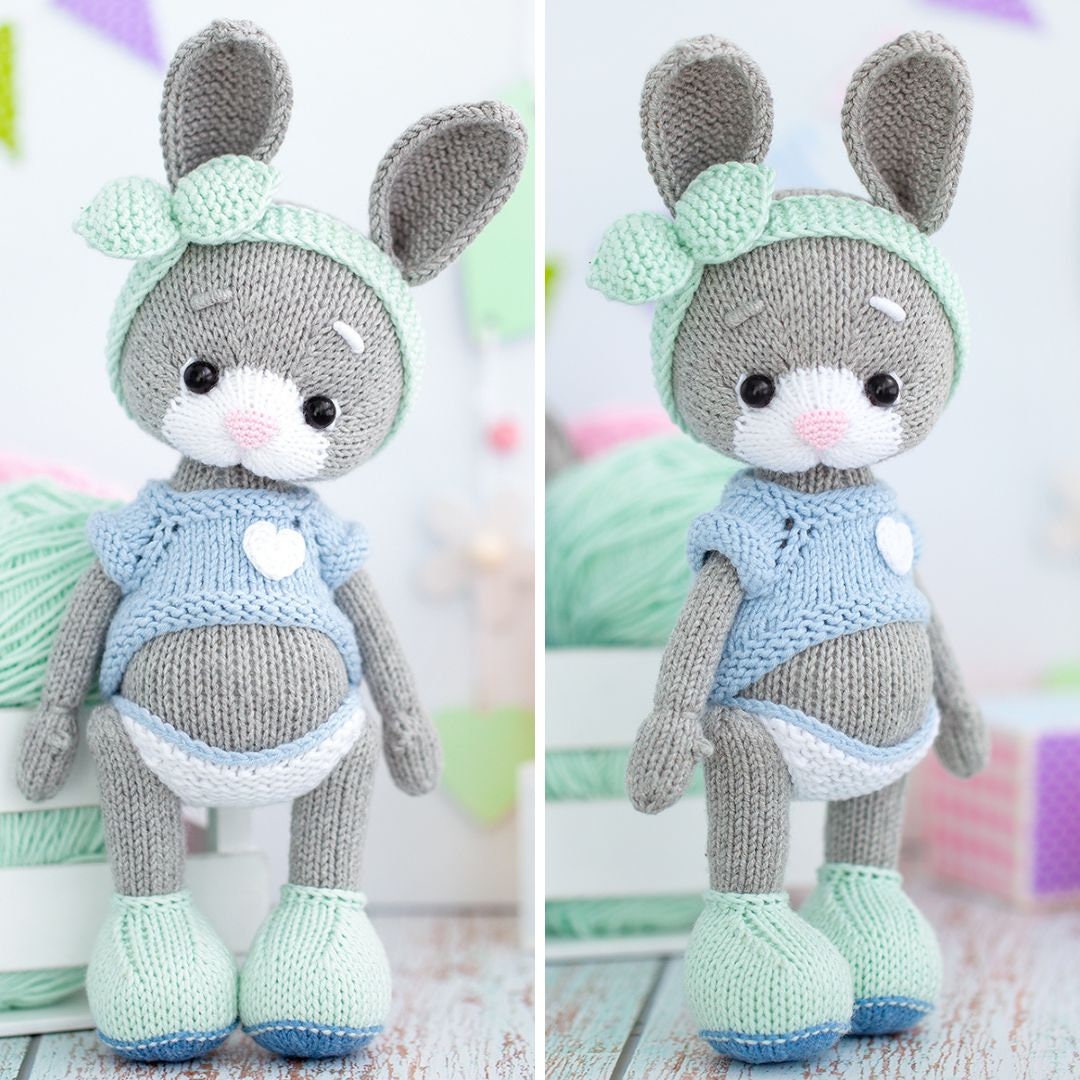 Knitted Bunny Pattern, Amigurumi Pattern, Knitted Rabbit, Knitted Toy ...