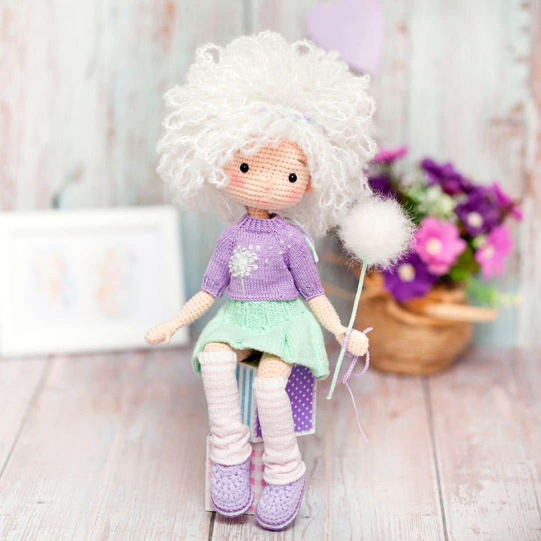 Dandelion Doll, Crochet Doll Pattern, Amigurumi Pattern, Crochet Doll ...