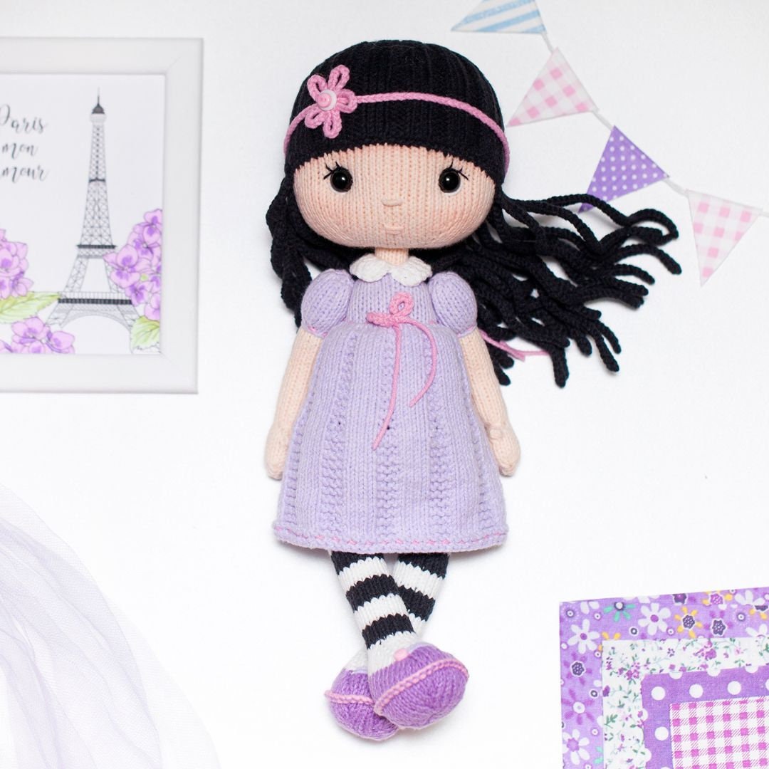 Cute Knitted Doll Karina, Knitted Doll Pattern, Amigurumi Pattern ...