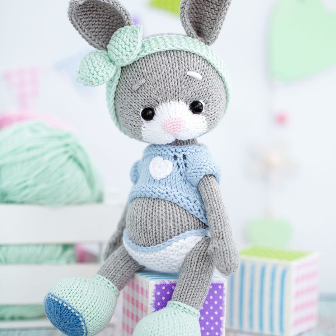 Knitted Bunny Pattern, Amigurumi Pattern, Knitted Rabbit, Knitted Toy ...