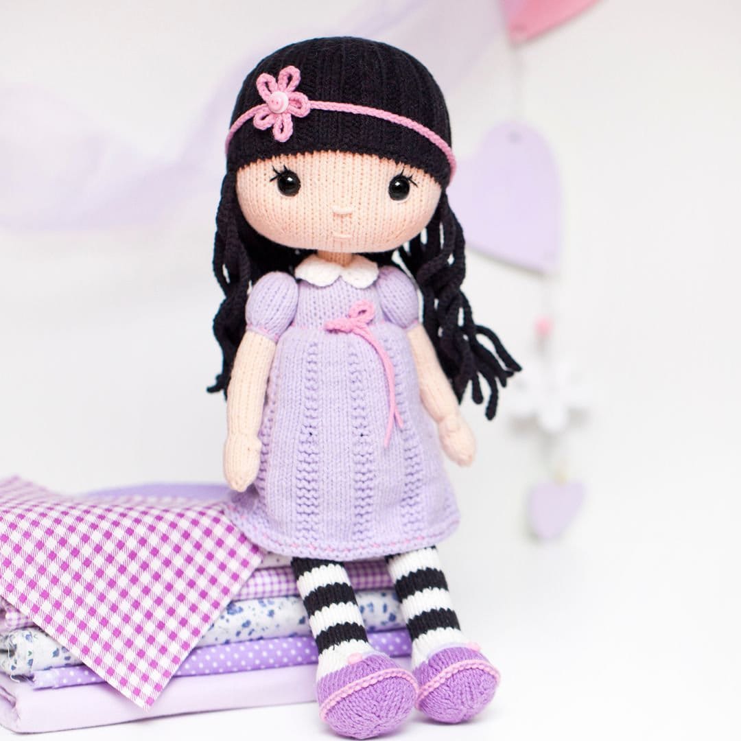 Cute Knitted Doll Karina, Knitted Doll Pattern, Amigurumi Pattern ...