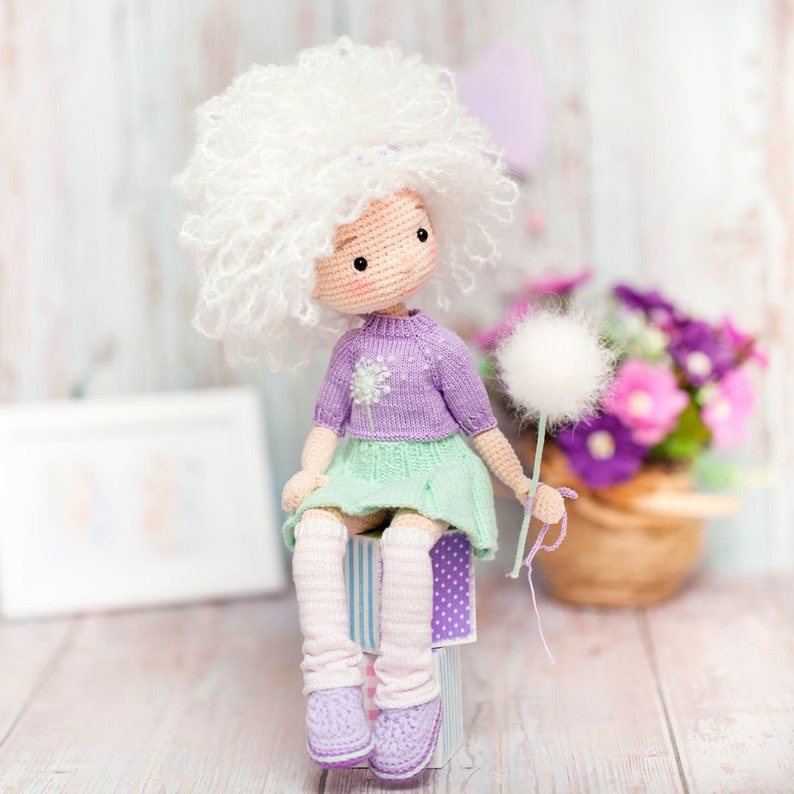 Dandelion Doll, Crochet Doll Pattern, Amigurumi Pattern, Crochet Doll ...