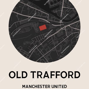 Old Trafford, Manchester United Map Poster - Etsy