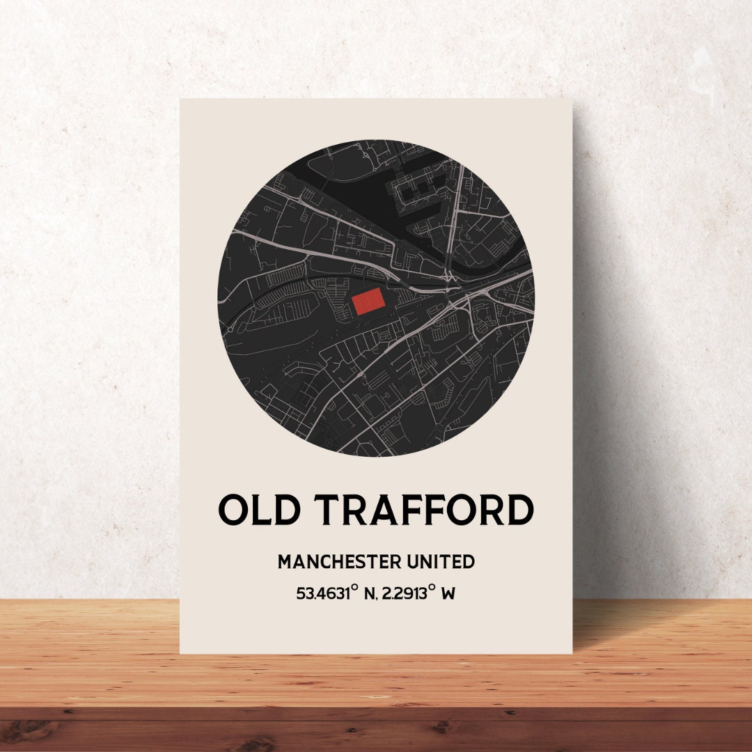 Old Trafford, Manchester United Map Poster - Etsy