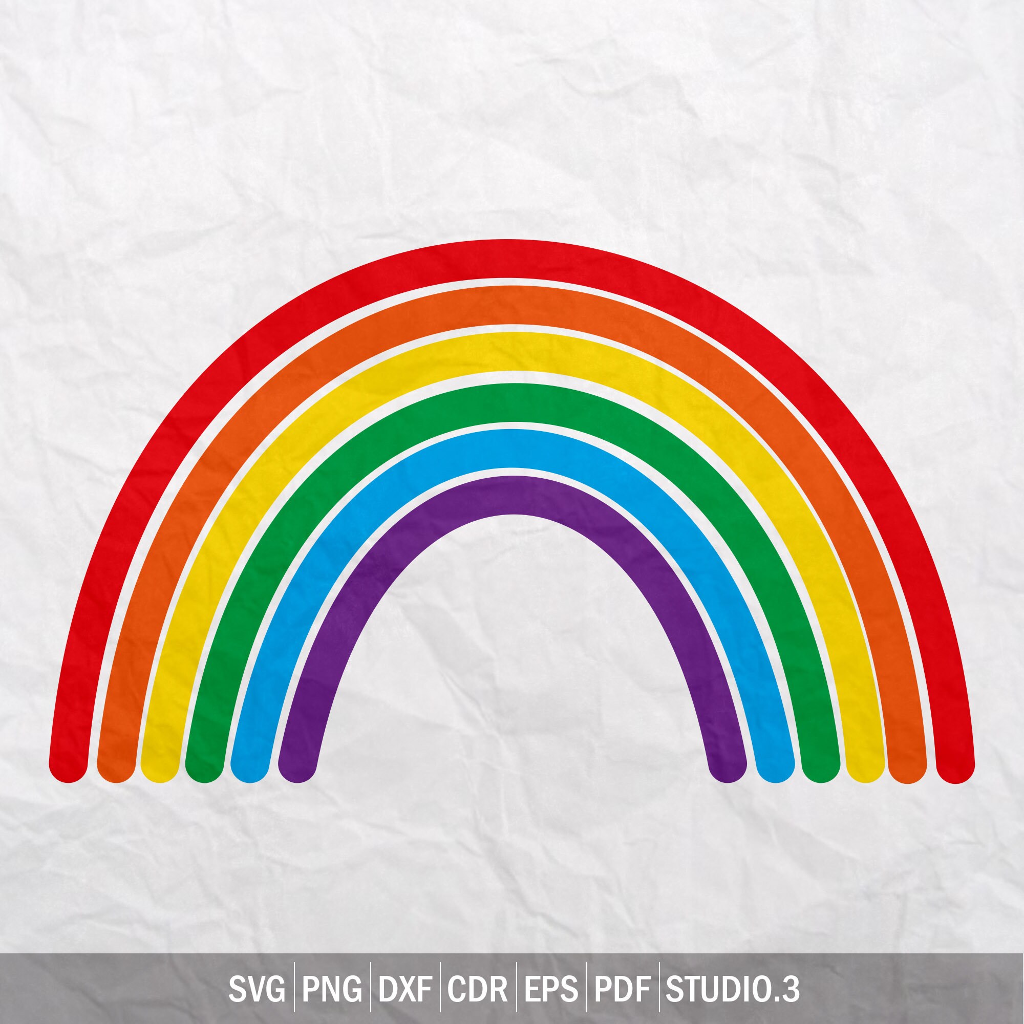 Rainbow Svg, Rainbow Clipart, Svg, Png, Jpg, Eps, Dxf, Studio.3 Cut ...