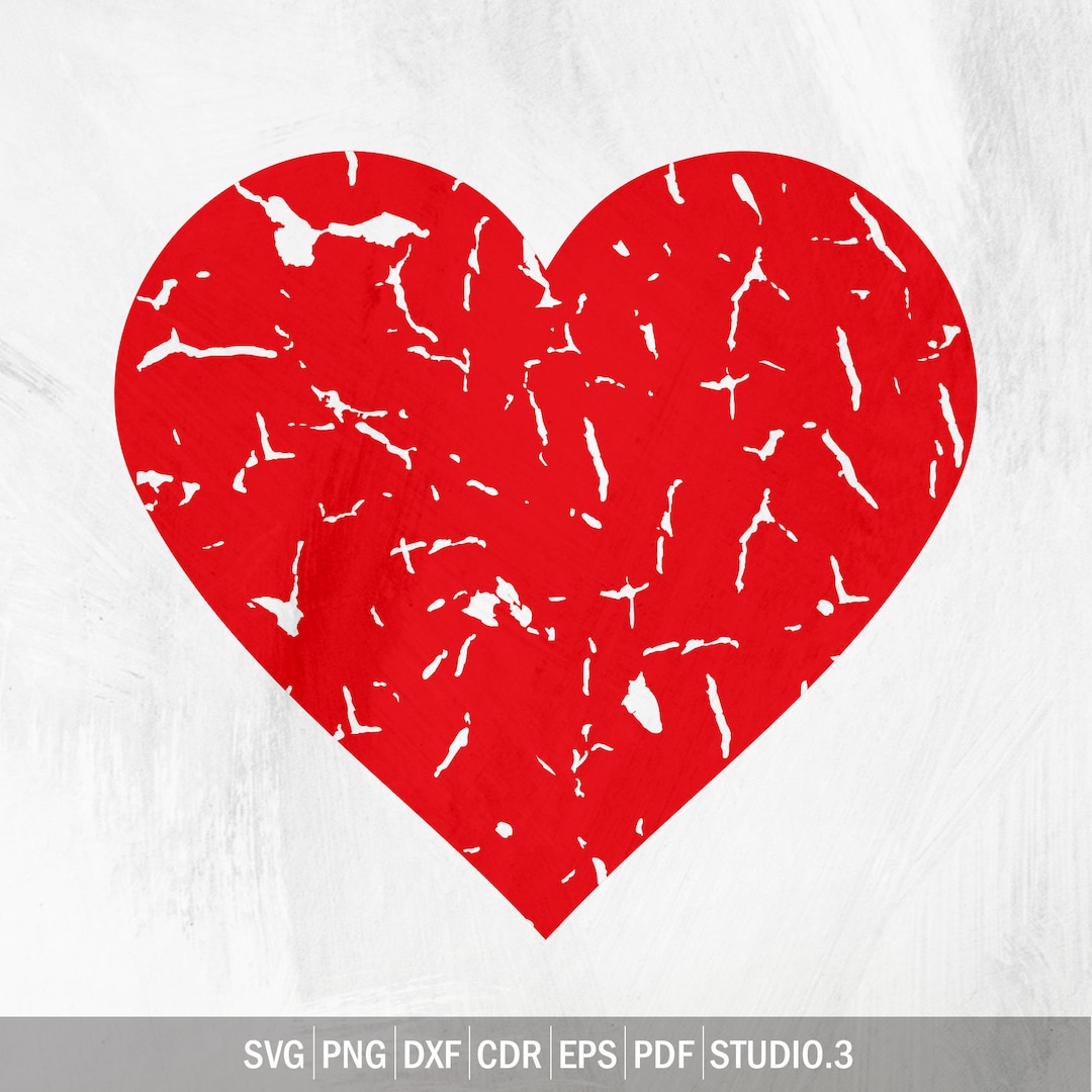 Heart Distressed Svg, Love Svg, Valentine Svg, Grunge Heart Svg ...