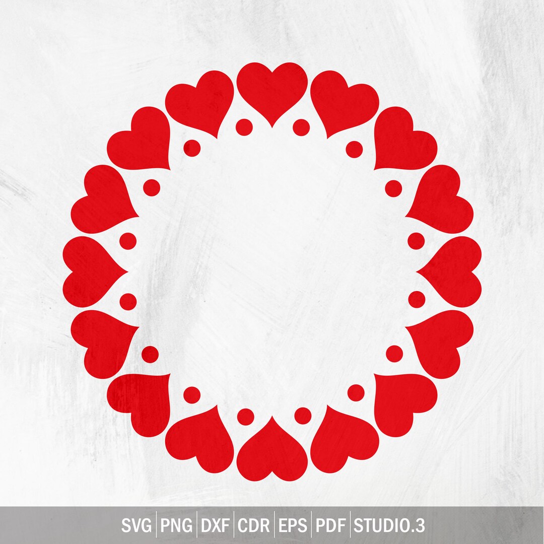 Valentine Monogram Frame Svg, Png, Dxf, Cdr, Studio.3, Eps. Instant ...