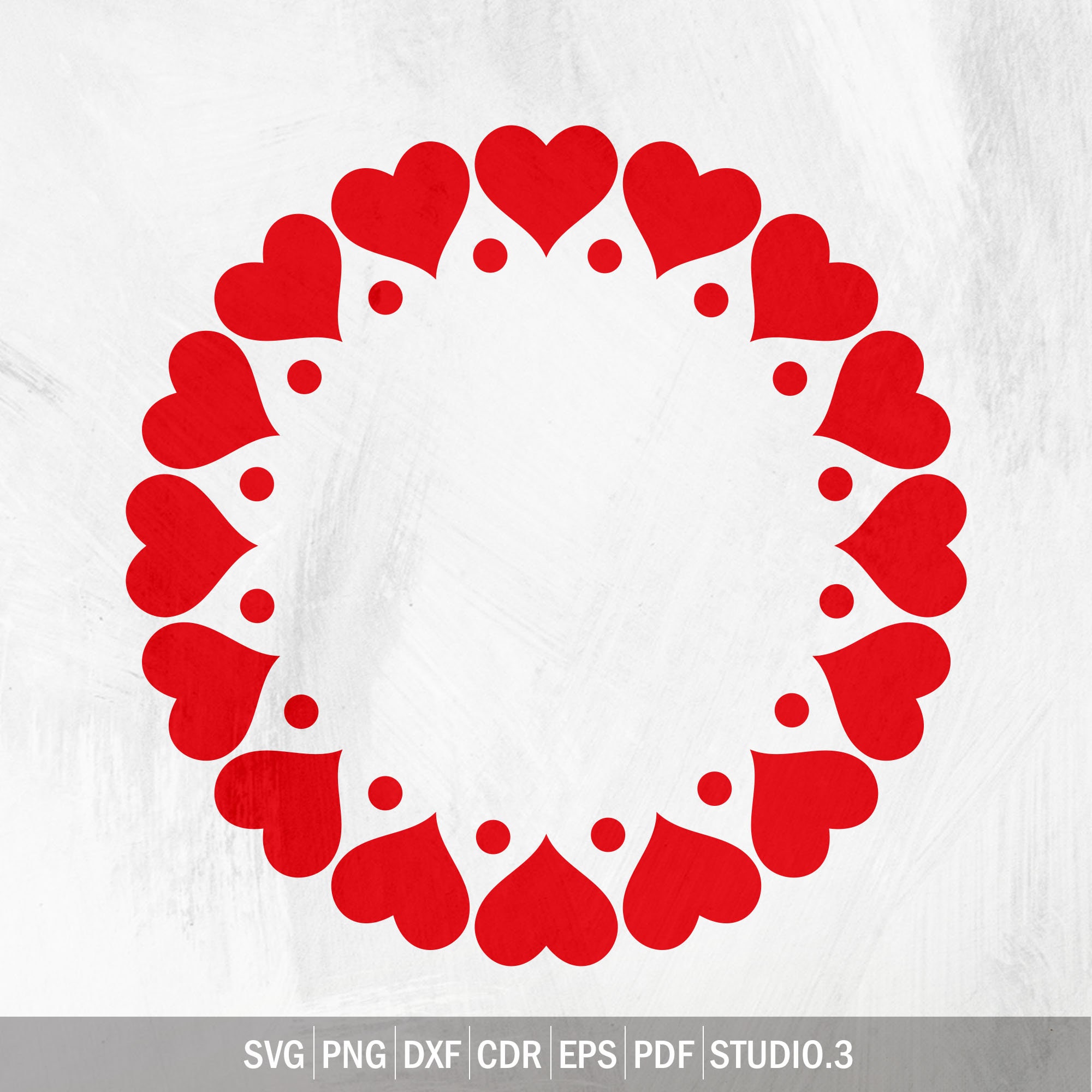 Valentine Monogram Frame Svg, Png, Dxf, Cdr, Studio.3, Eps. Instant ...