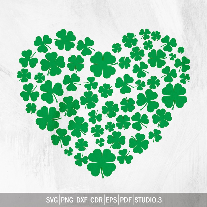 Clover Leaf Heart Svg - Etsy