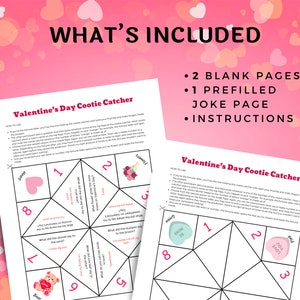 Valentine's Day Cootie Catcher, Valentine's Day Joke Teller, V-day ...
