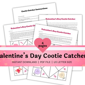 Valentine's Day Cootie Catcher, Valentine's Day Joke Teller, V-day ...