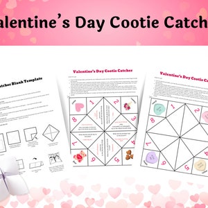Valentine's Day Cootie Catcher, Valentine's Day Joke Teller, V-day ...