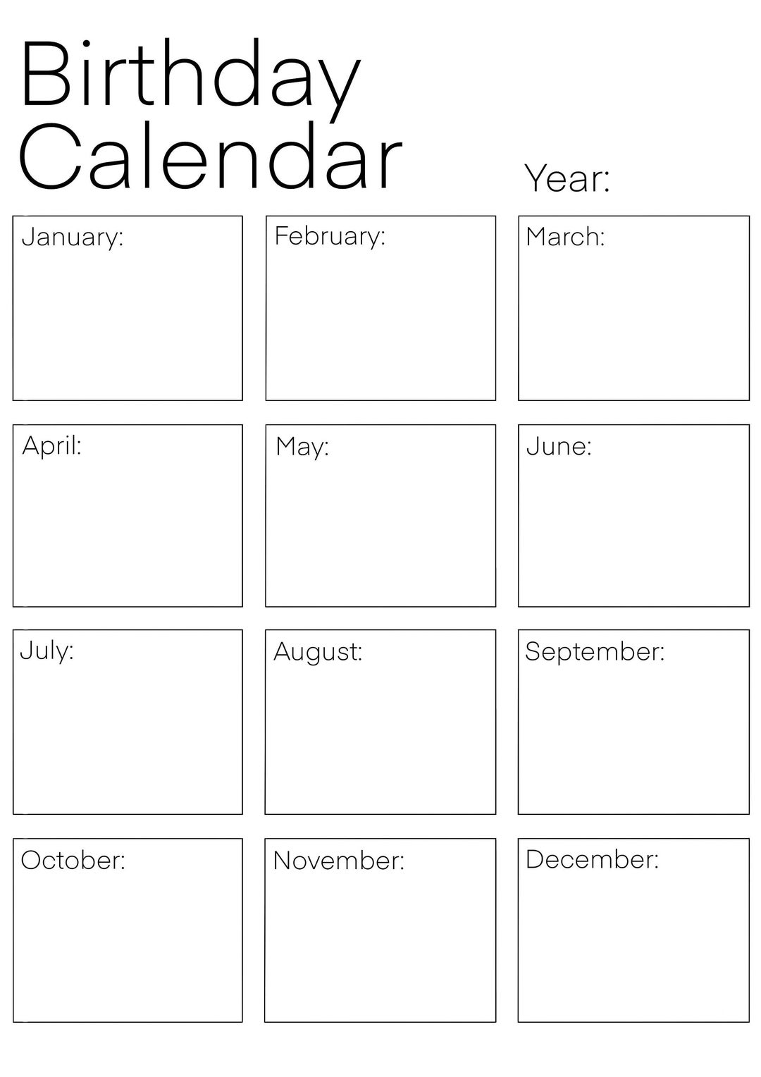 Birthday Calendar - Etsy