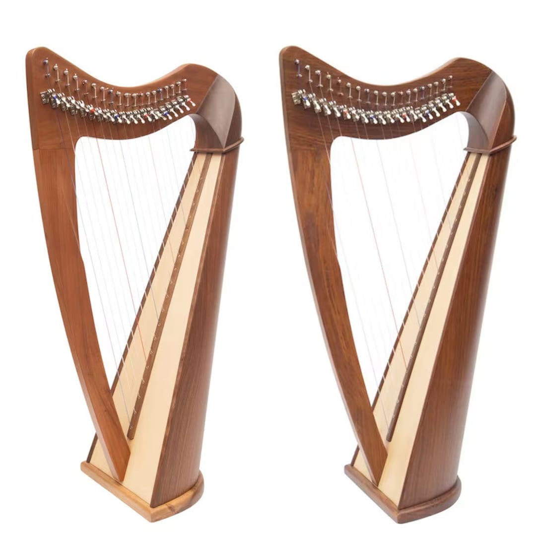 19 Strings Irish Claddagh Harp Round Back Hand Made With Free Bag - Etsy