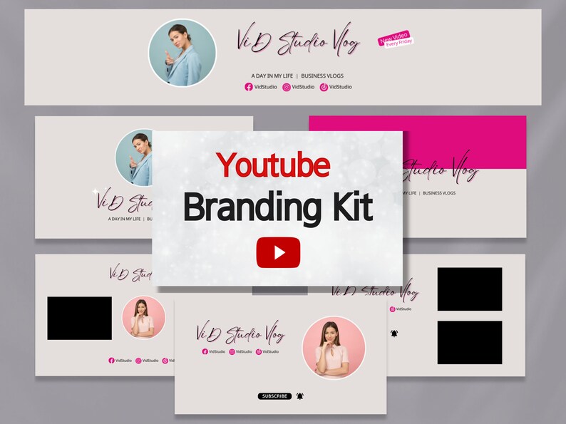 Youtube Branding Kit | Refined Youtube Banner, Intro and Outro Designs ...