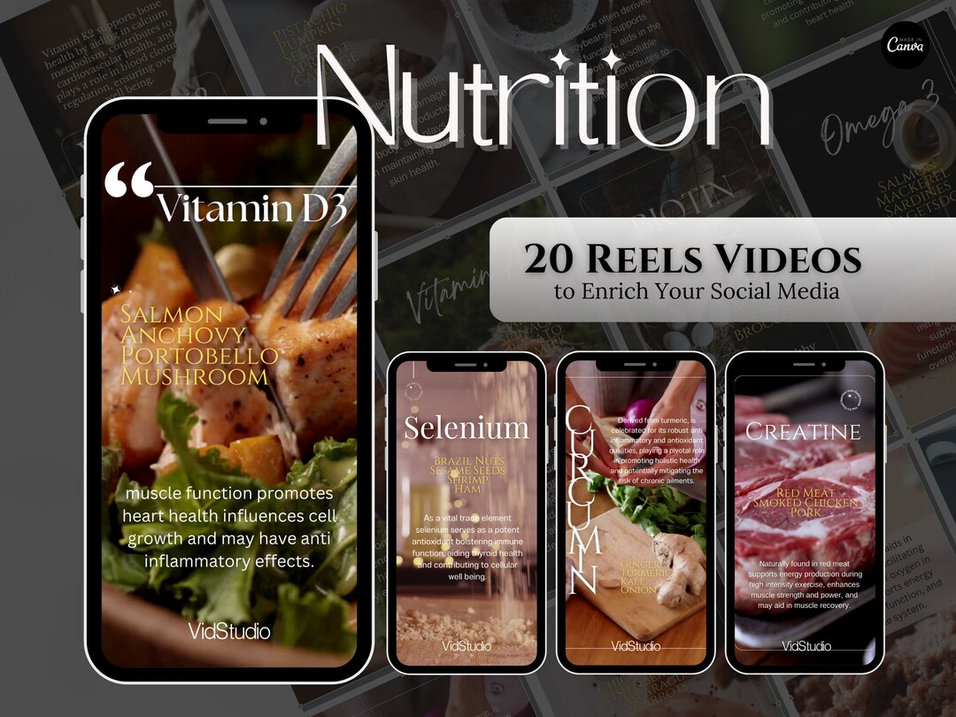 Wellness Nutrition Food Reels Video Bundle | Dietitian Health Clinic ...