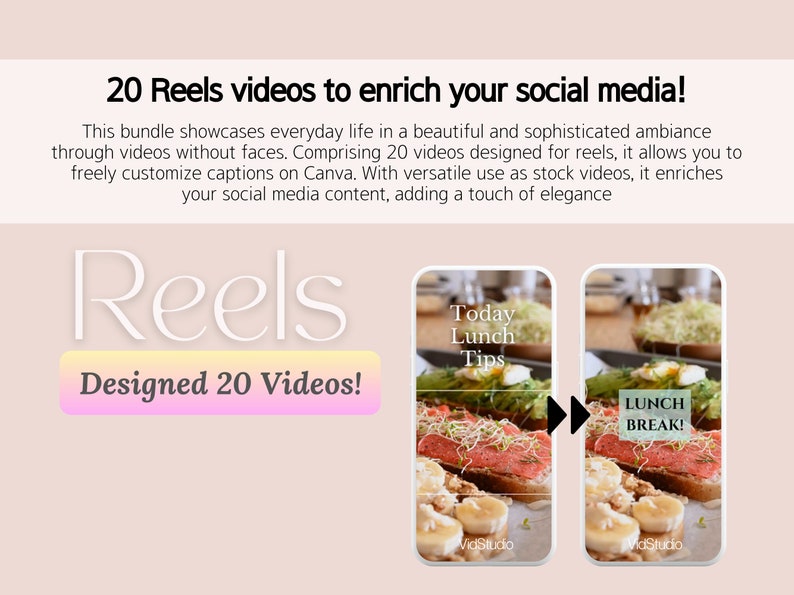 Faceless Social Media Designed Reels Video Bundle | 20 Aesthetic Videos ...