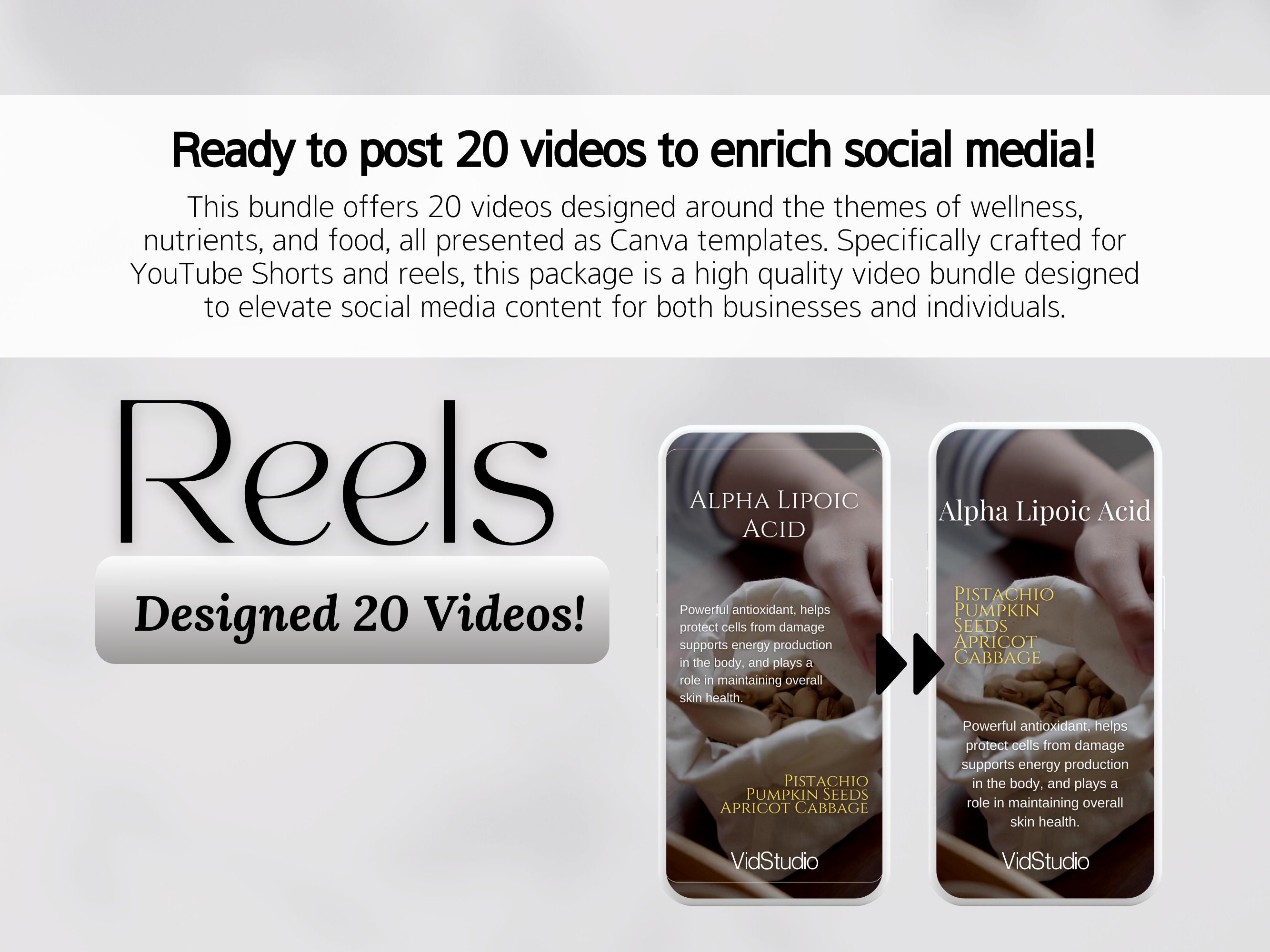 Wellness Nutrition Food Reels Video Bundle | Dietitian Health Clinic ...