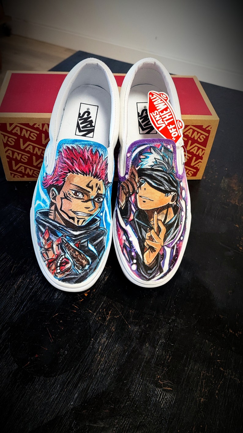 Vans Anime Shoes Custom Handmade Jujutsu Kaisen Gojo/sukuna - Etsy