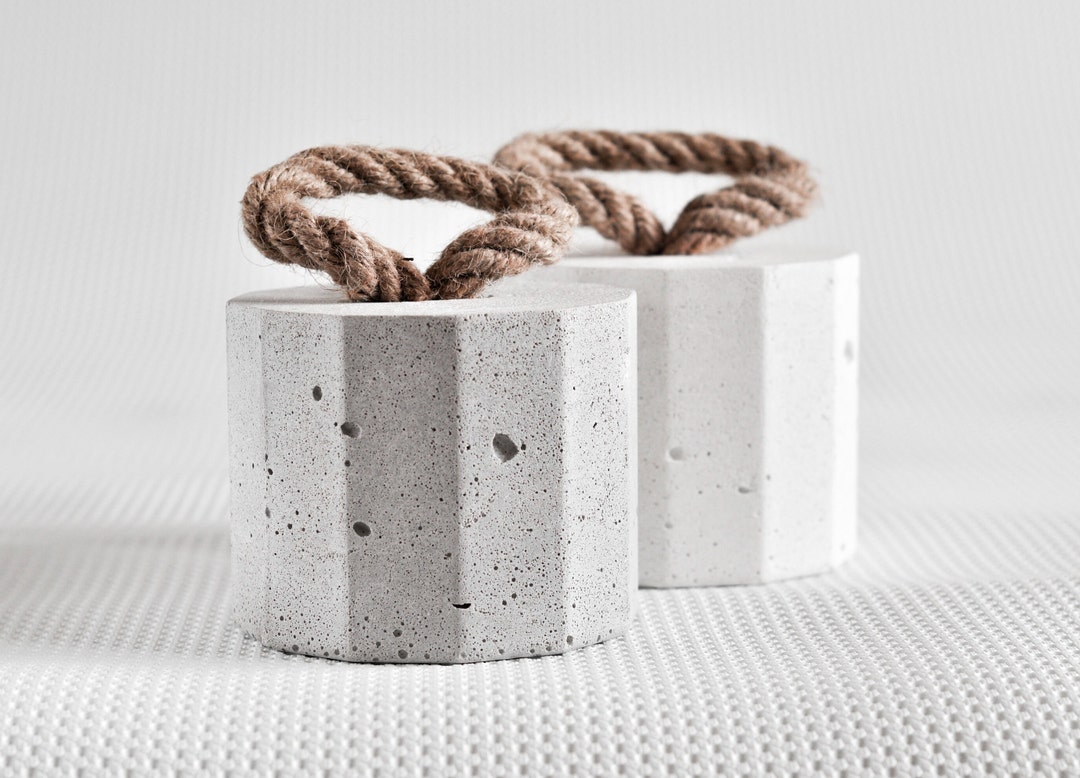 Concrete Doorstopper | Cement Door Stopper Jute Handle | Minimalist ...