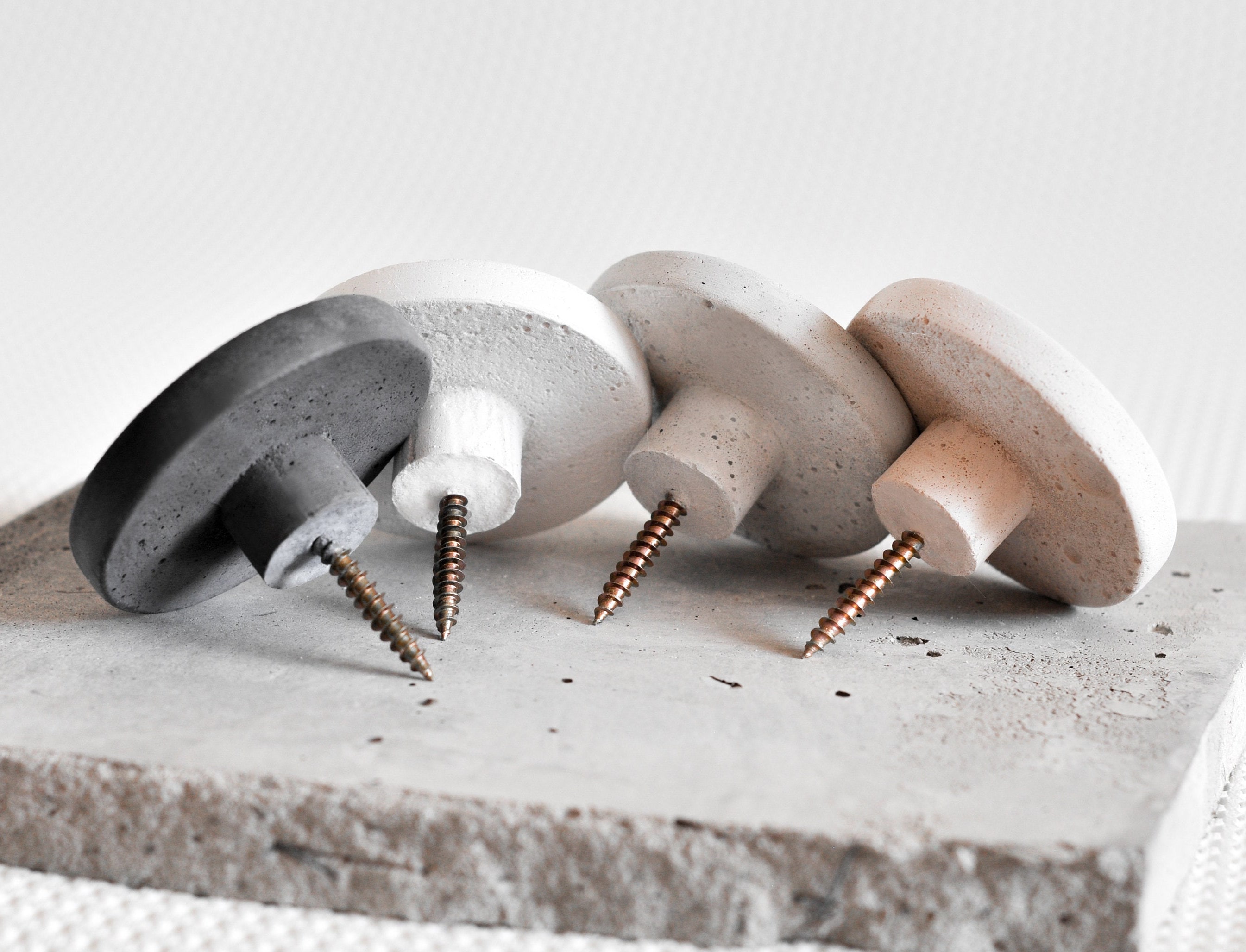 Concrete Wall Hook Round | Cement Coat Hook | Modern Wall Storage | Circular Cement Knob ...