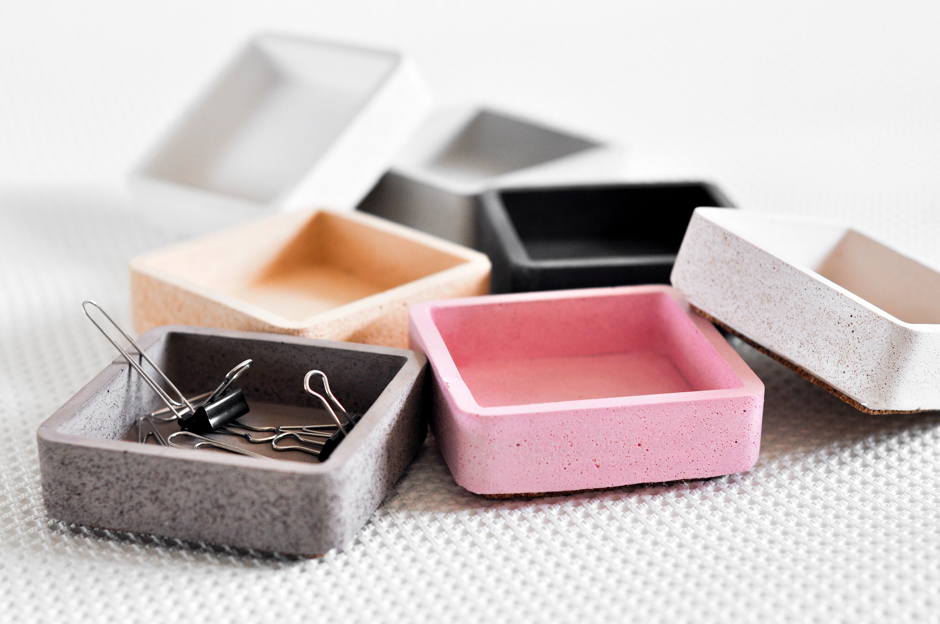 Modern Concrete Tray Cement Trinket Plate Square Beton Organizer ...