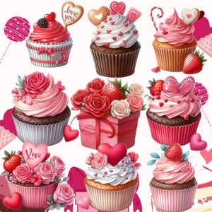 Valentines Cupcakes 39 Clipart, Valentines Day Graphics, Love Png ...