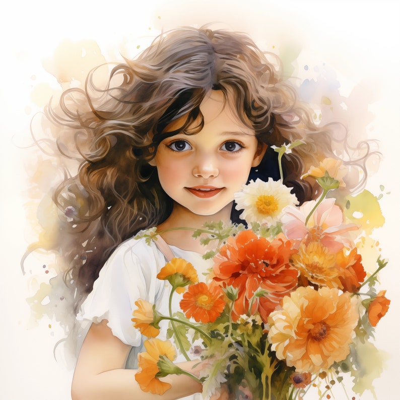 Floral Girls Watercolor Print, Floral Girls Nursery Decor, Girls Room ...