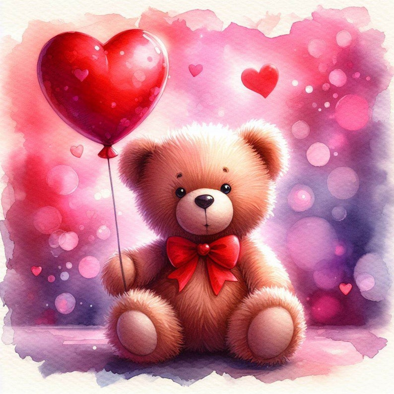 Valentines Teddy Bear Clipart,31 PNG Valentines Day Clipart, Valentines ...