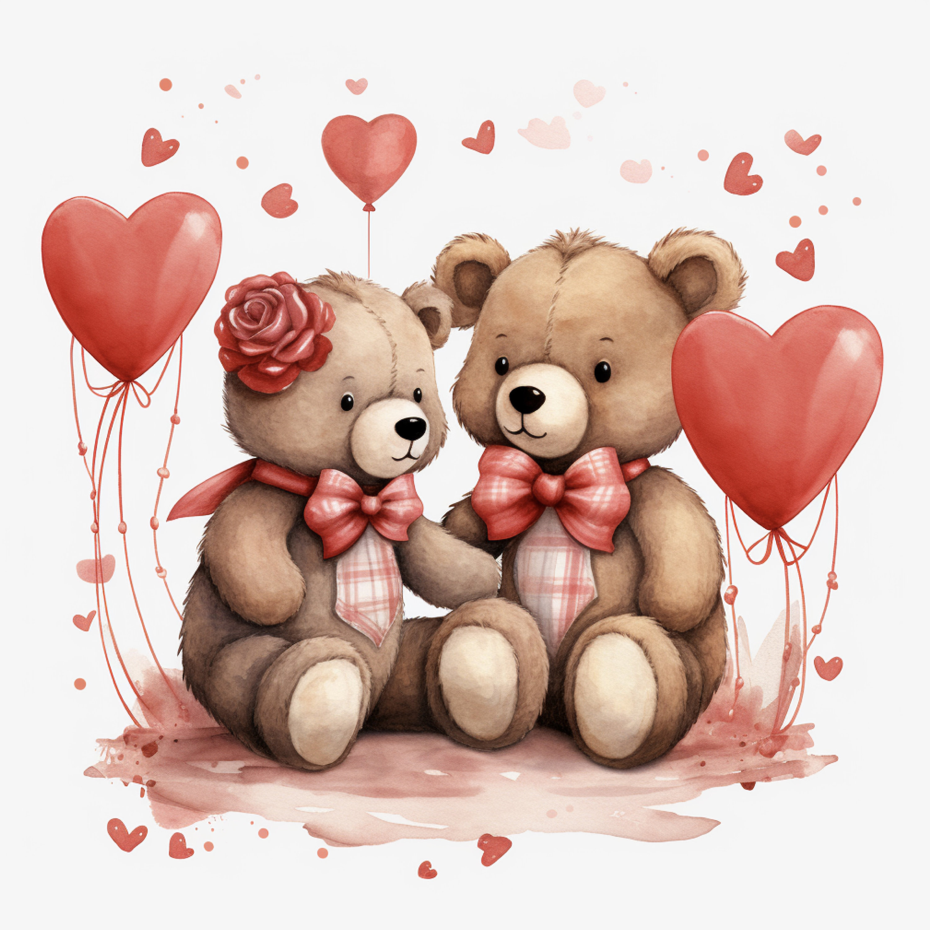 Valentines Teddy Bear Clipart, 21 PNG Valentines Day Clipart ...