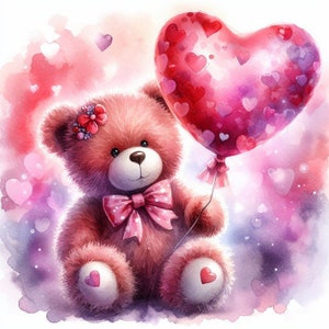 Valentines Teddy Bear Clipart,31 PNG Valentines Day Clipart, Valentines ...