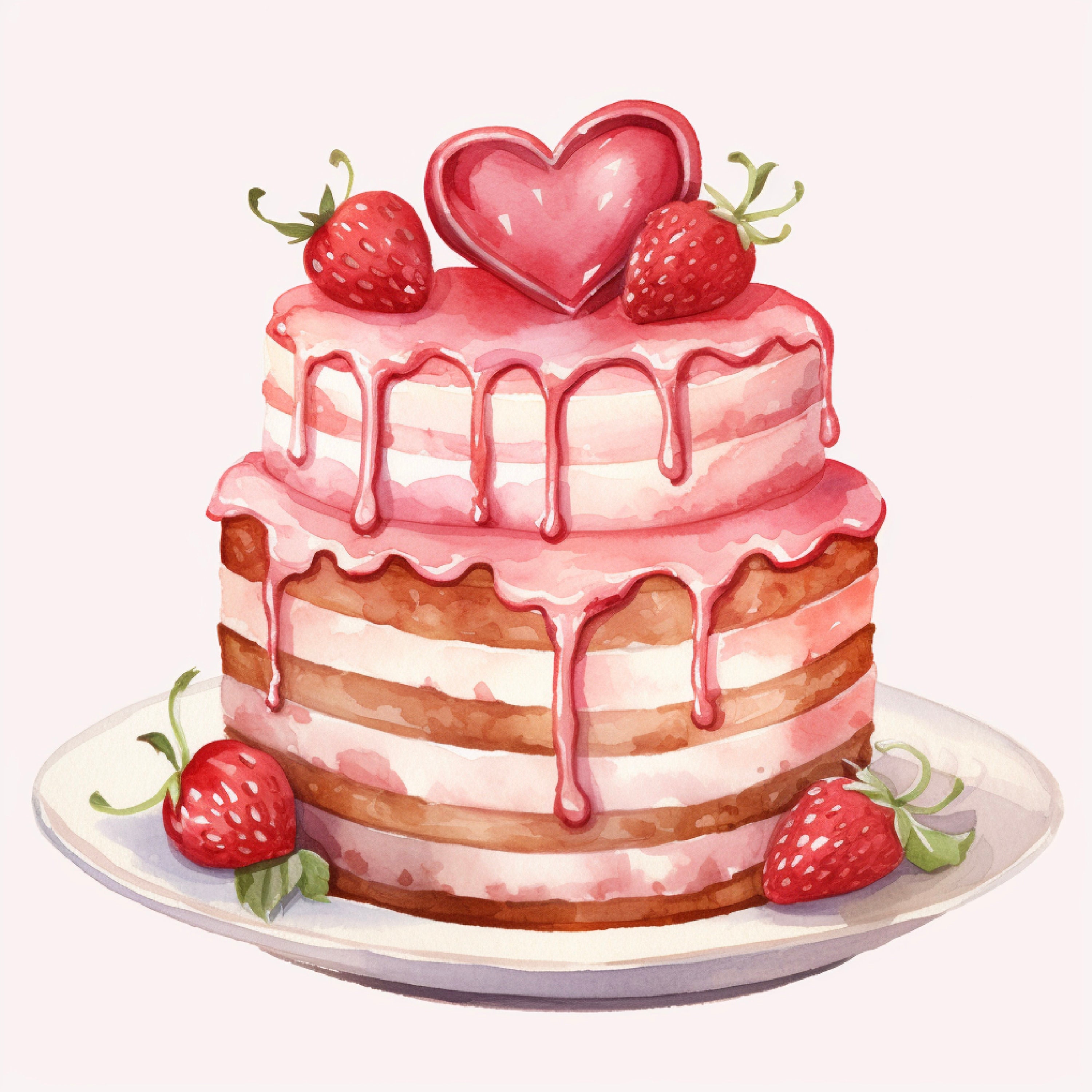 Valentines Cakes Clipart, 24 PNG Valentines Day Clipart, Baking Clipart ...
