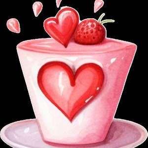 Valentines Cakes Clipart, 36 PNG Valentines Day Clipart, Baking Clipart ...