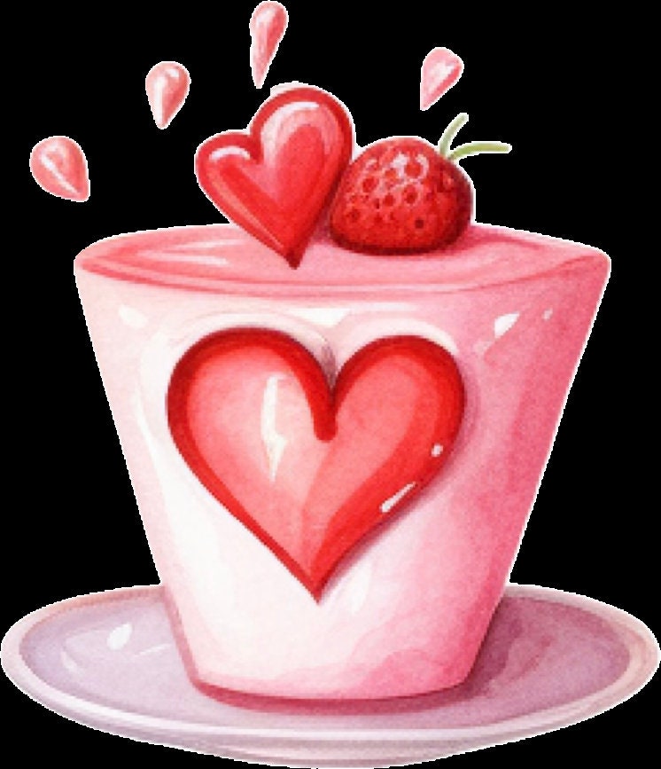 Valentines Cakes Clipart, 36 PNG Valentines Day Clipart, Baking Clipart ...