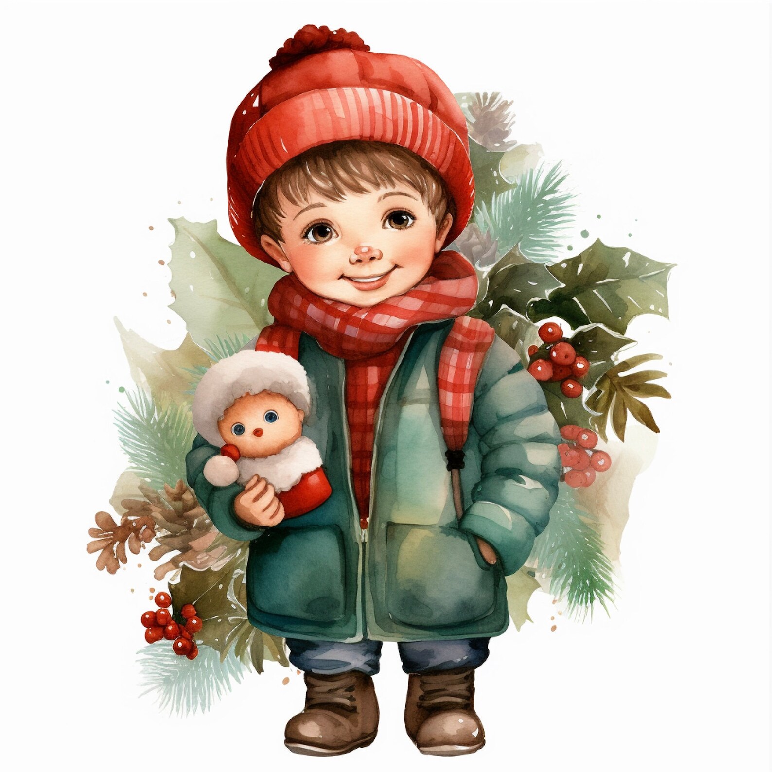 Little Boy Watercolor Clipart Bundle, Cute Boy,transparent PNG, Digital ...