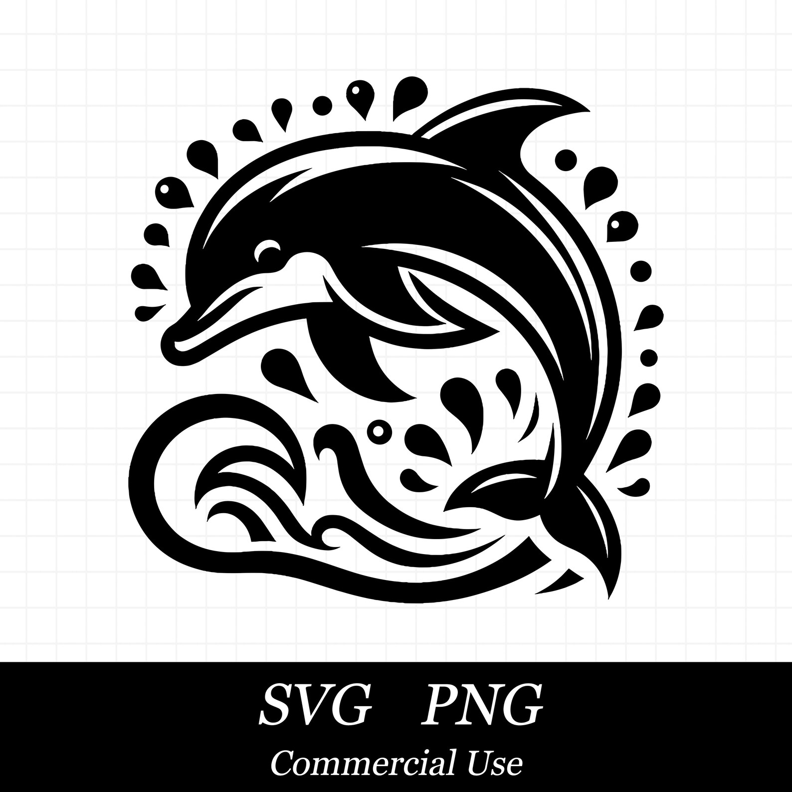Ocean Waves Dolphin SVG PNG, Beach Waves Svg, SVG Files for Cricut ...