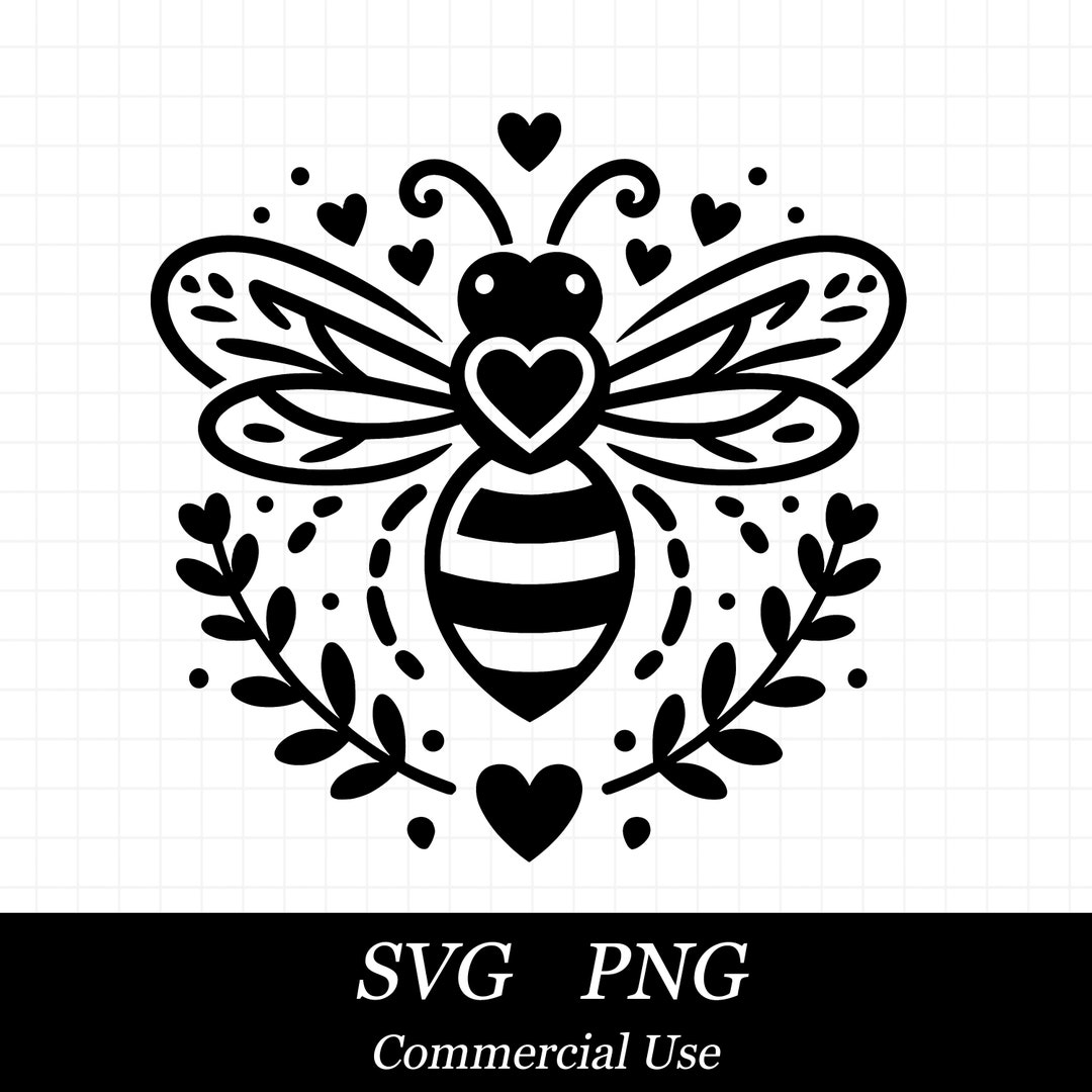 Buy Bee Hearts SVG, Bee PNG, Svg File for Cricut, Honeybee Svg ...