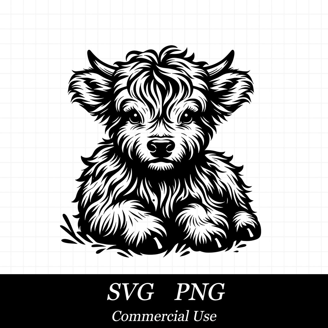 Baby Highland Cow SVG PNG, Cow Svg, Cute Cow Svg, SVG Files for Cricut ...