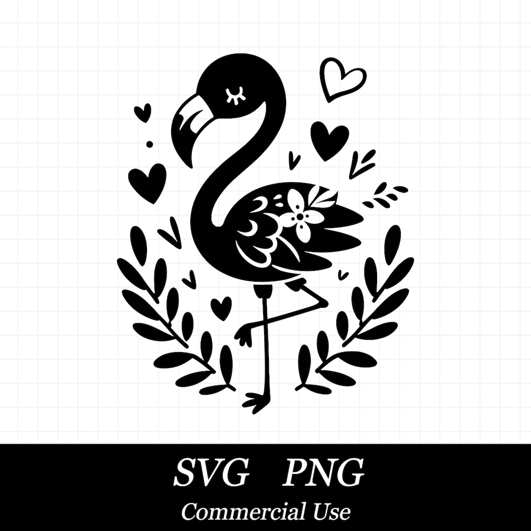 Flamingo SVG File for Cricut, Bird SVG, Summer Png, Commercial Use ...