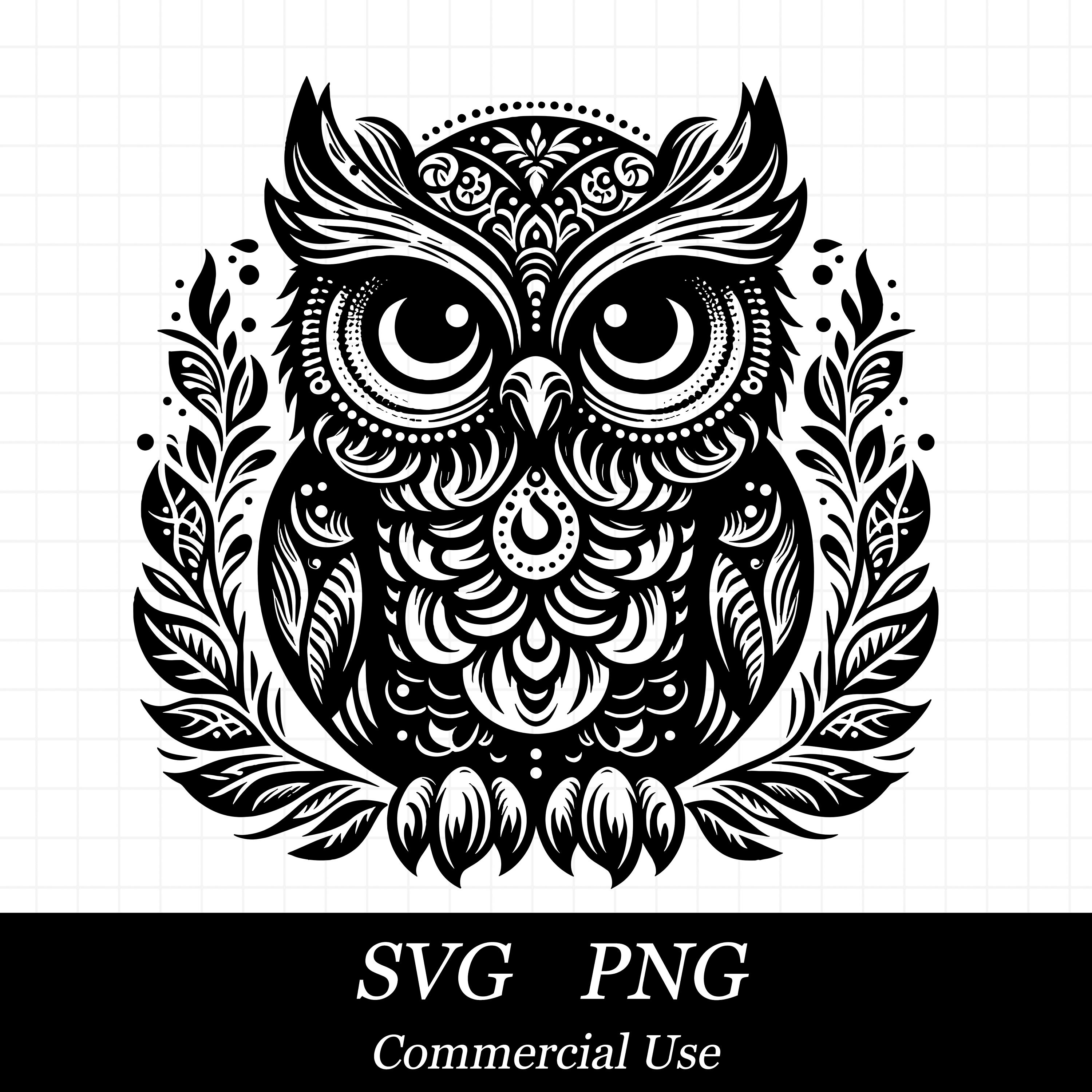 Tribal Owl SVG PNG, Owl Svg, Bird Svg, SVG Files for Cricut, Commercial ...