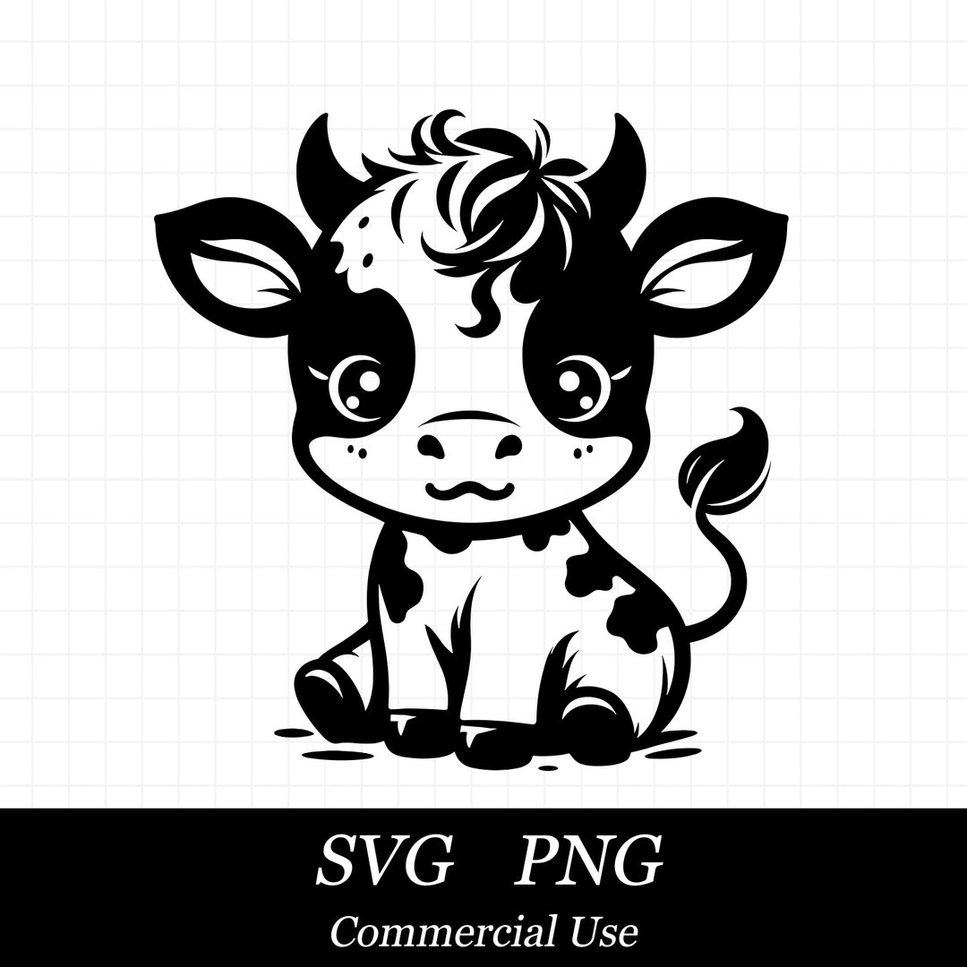 Baby Cow SVG PNG, Dairy Cow Svg, Cute Cow Svg, SVG Files for Cricut ...
