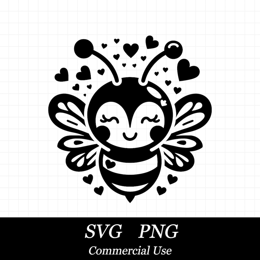 Bee SVG Files for Cricut, Honeybee SVG, Cute Bee Png, Commercial Use ...